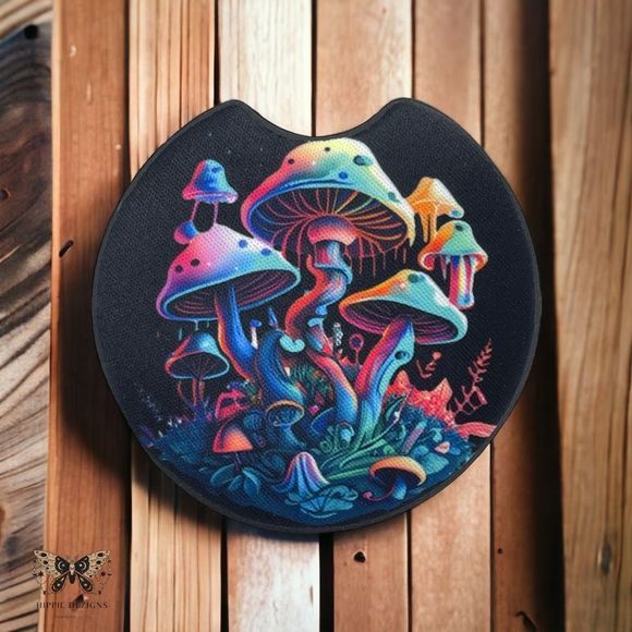 Hand Crafted | Accessories | Trippymushroom Car Coaster 2 Pack | Poshmark